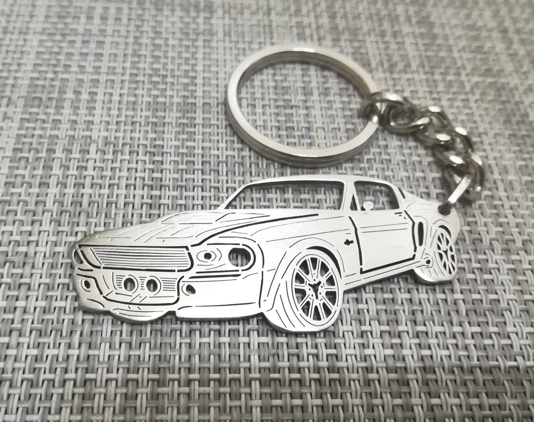 1967 Mustang GT500 Eleanor Custom Keychain, Personalized Keyring ...