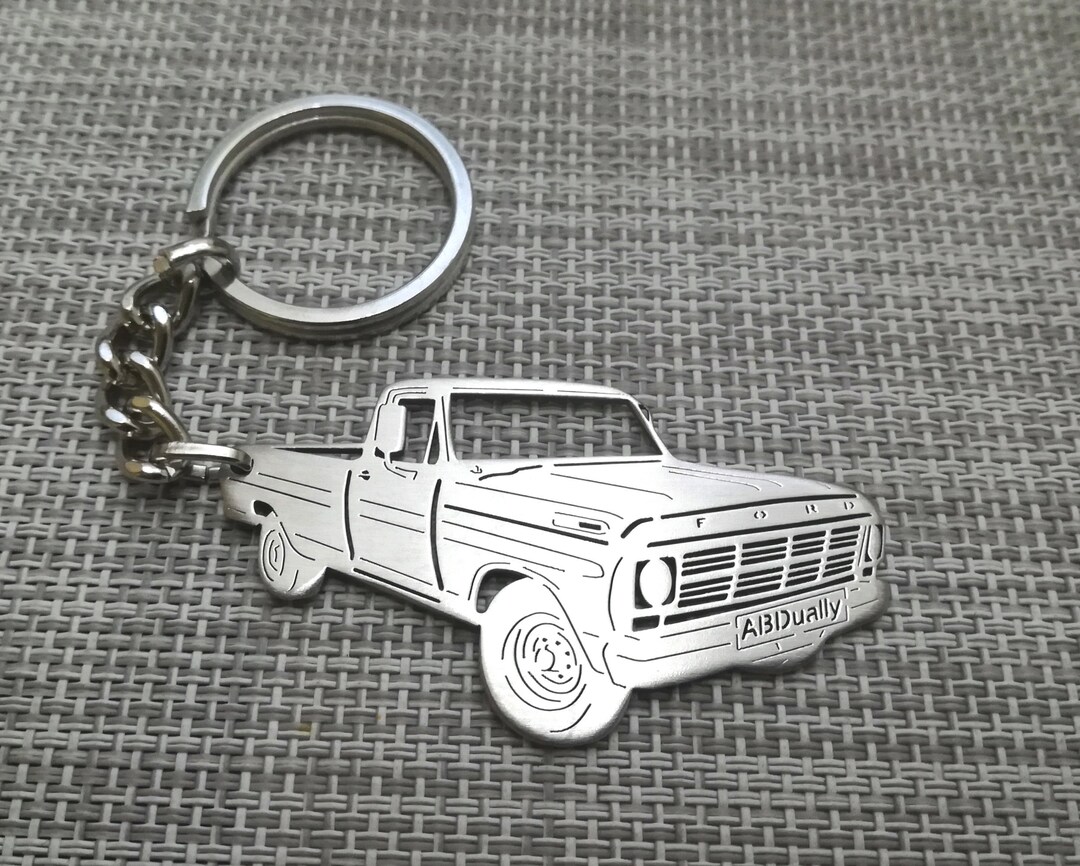 1969 F250 Dually Custom Keychain, Personalized Keyring, Stainless Steel ...