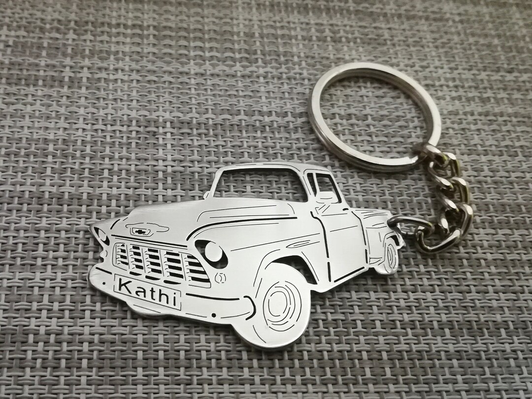 1955 Truck Custom Keychain, Personalized Keyring, Stainless Steel ...