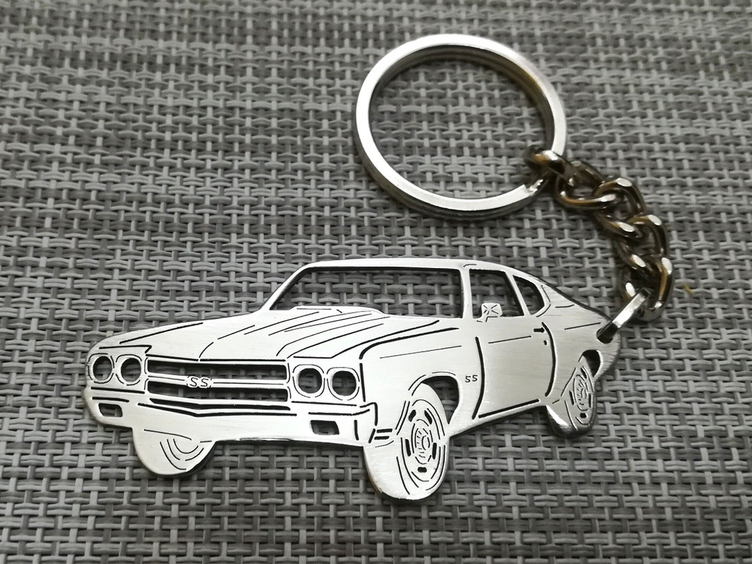 1970 Chevelle SS Custom Keychain, Personalized Keyring, Stainless Steel ...