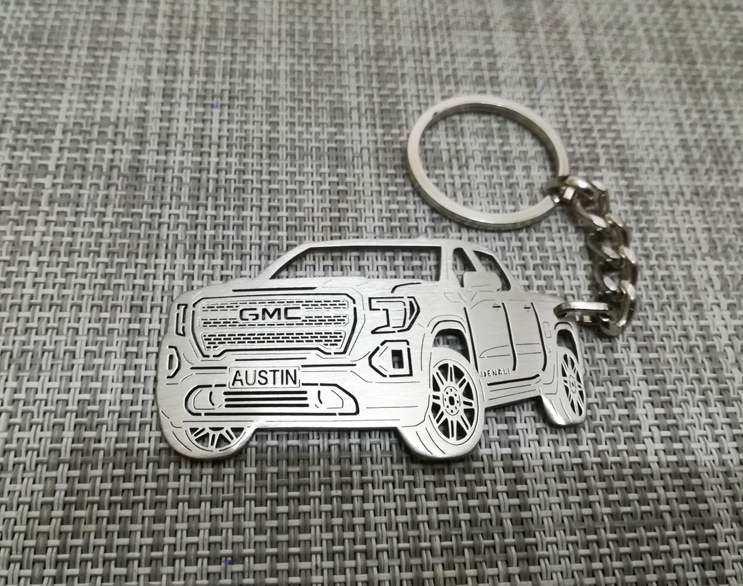 2019 Sierra 1500 Denali Truck Custom Keychain, Personalized Keyring ...