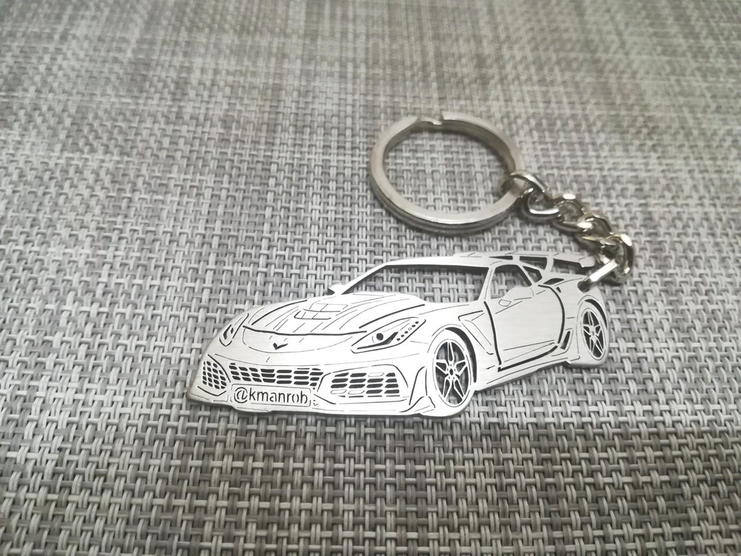 Christmas Gift Corvette C7 Zr1 Custom Keychain, Personalized Keyring ...