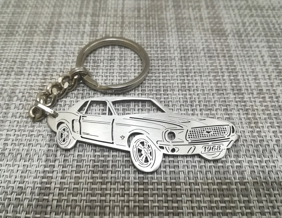 Christmas Gift Mustang Coupe 1968 Custom Keychain, Personalized Keyring ...