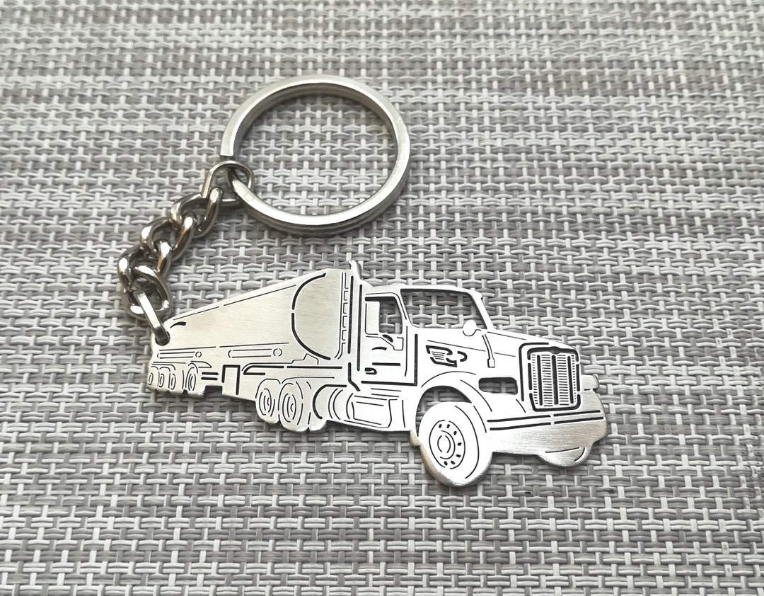 567 Tanker Truck Custom Keychain, Personalized Keyring, Stainless Steel ...