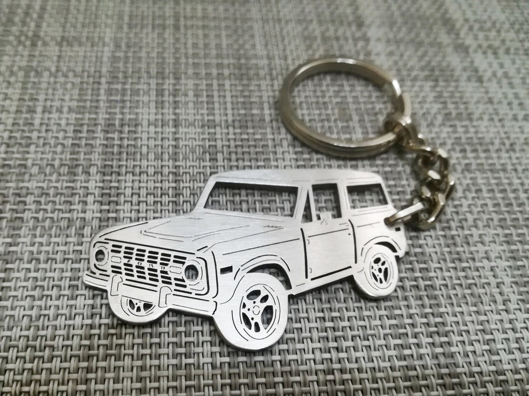 Bronco 1973 Custom Keychain, Personalized Keyring, Stainless Steel ...