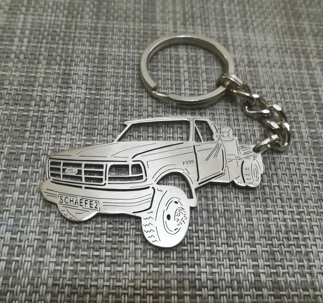 F350 Flatbed 1997 Custom Keychain, Personalized Keyring, Stainless ...