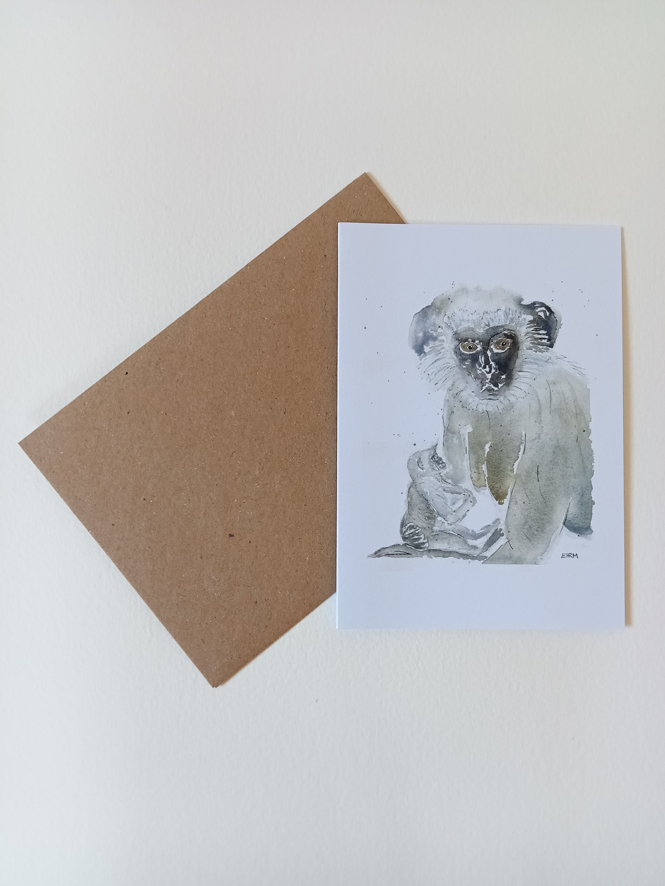 Grey Langur Monkey Primate Card Monkey Card Mammal Cards - Etsy