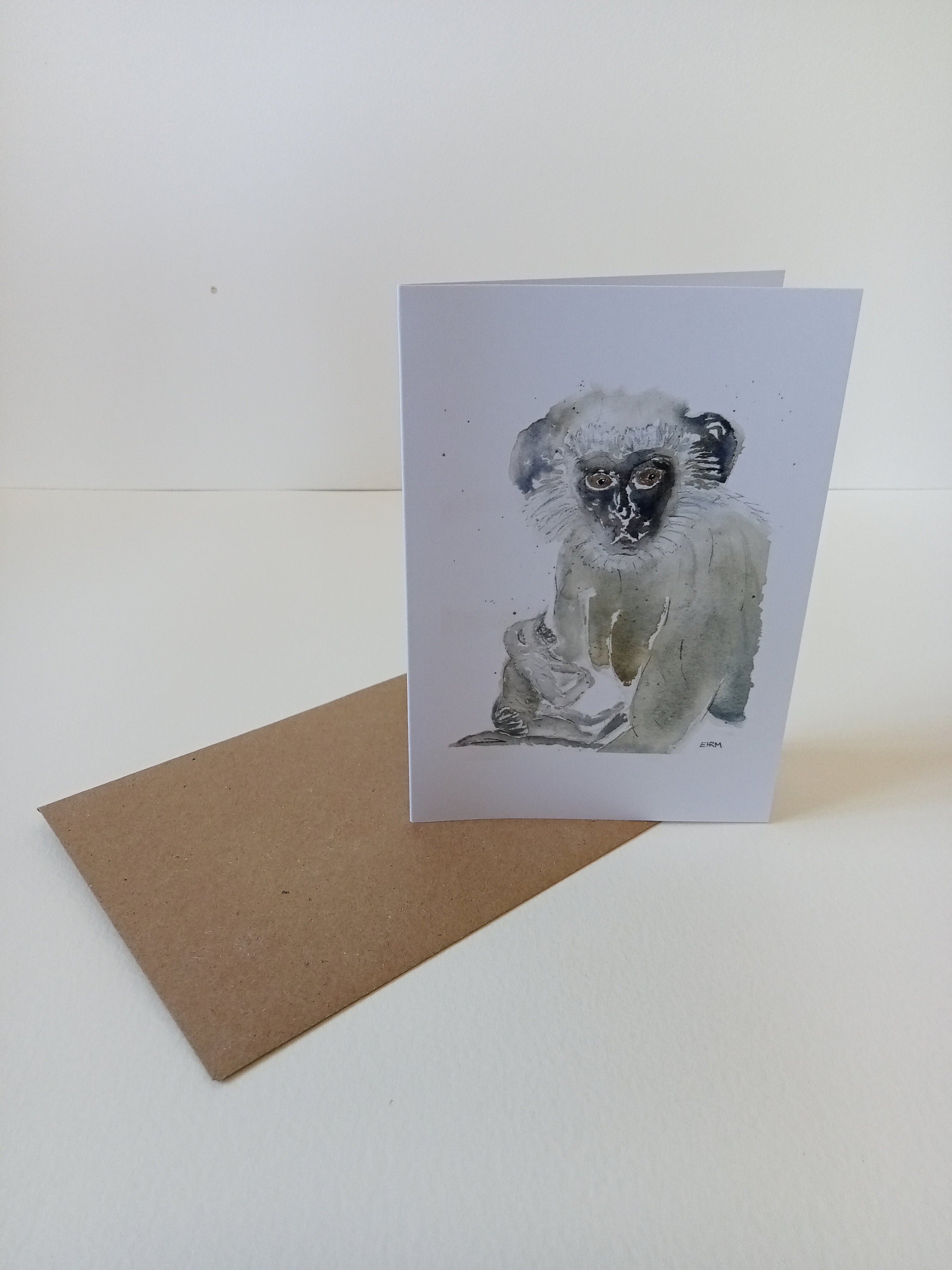 Grey Langur Monkey Primate Card Monkey Card Mammal Cards - Etsy