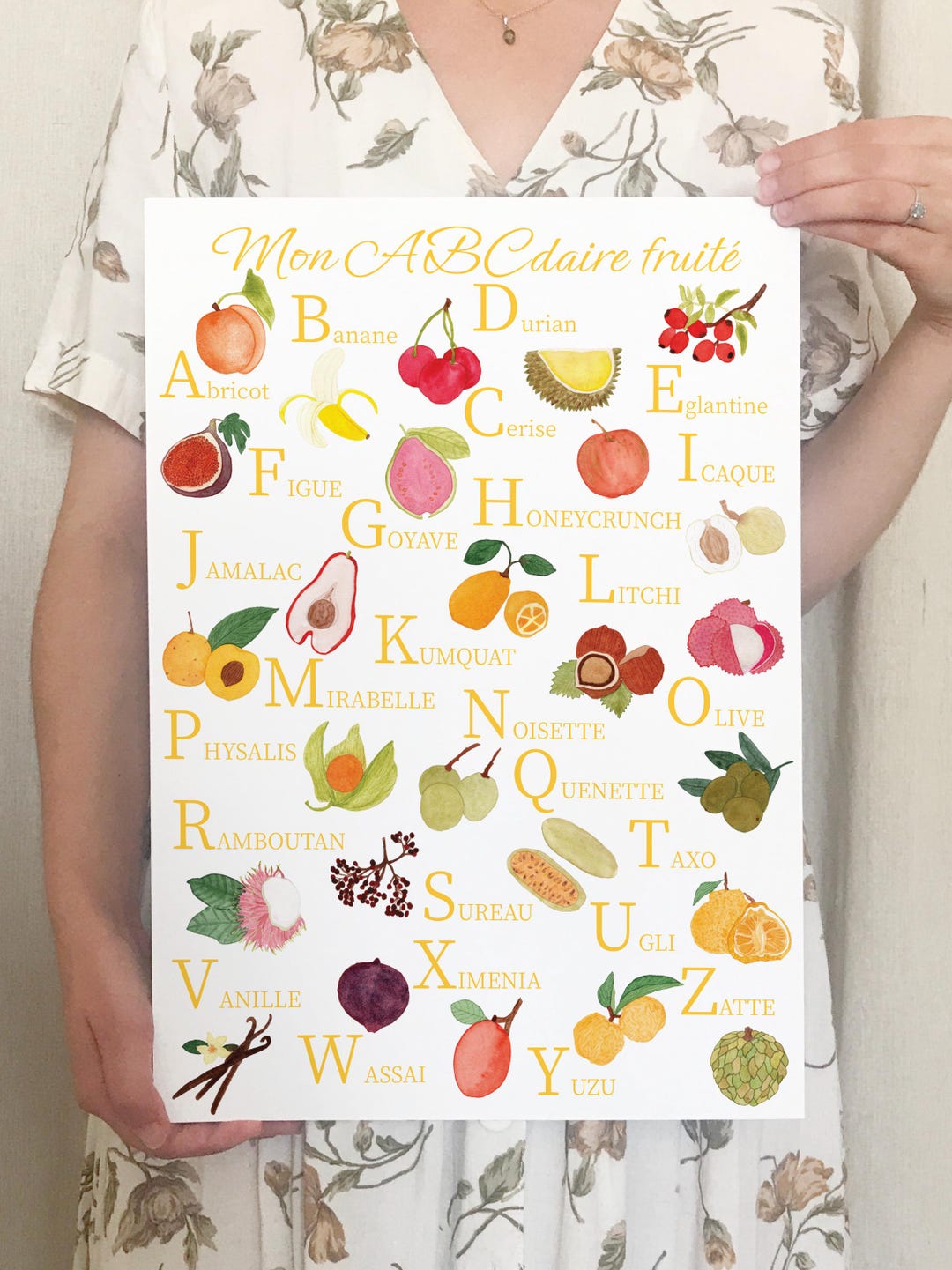 A3 Poster My Fruity ABC / ABC / Alphabet / Children's Room / Birth ...