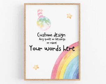 Dr Seuss Custom Name Wall Art - Etsy