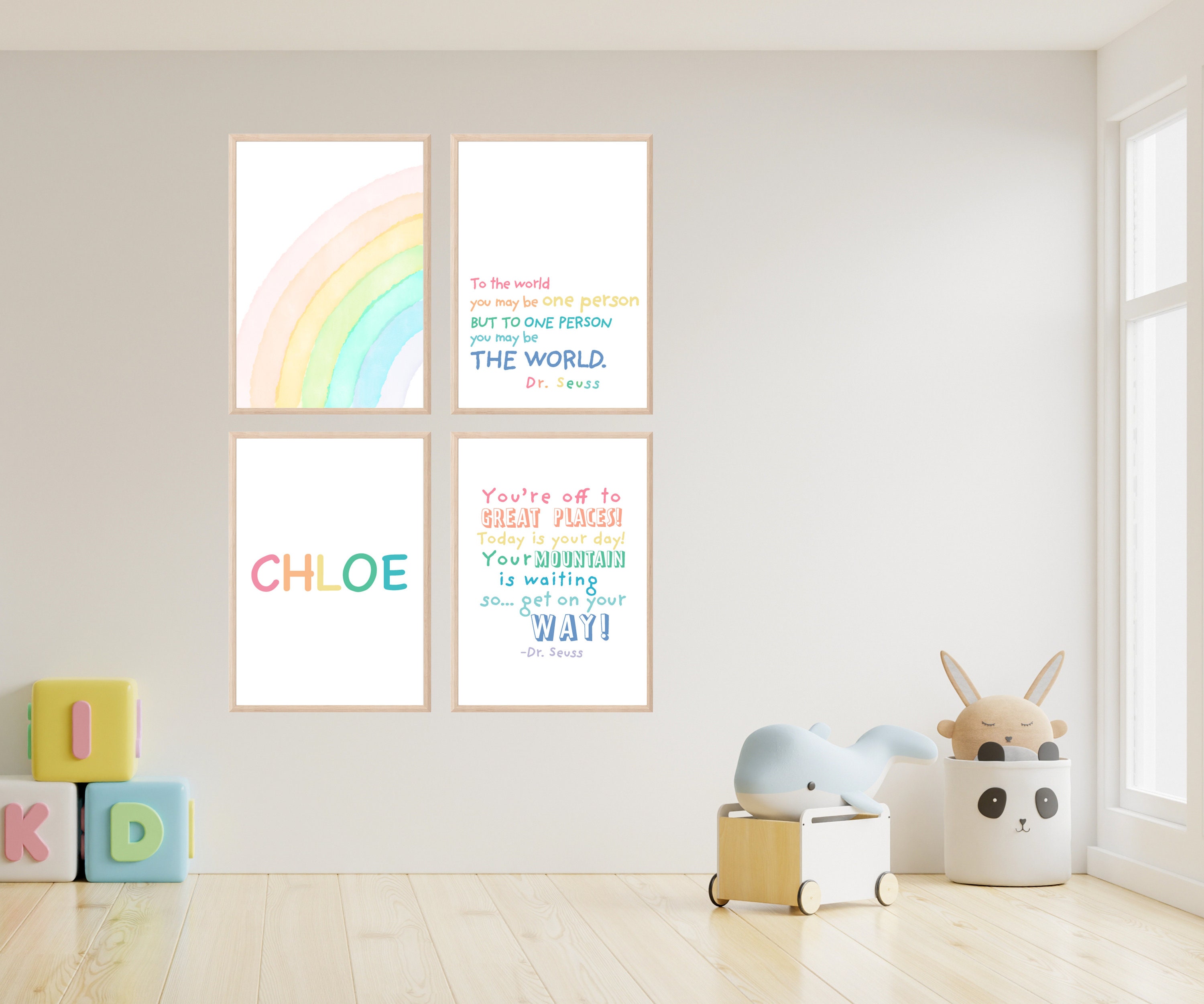 Dr. Seuss Pastel Color Rainbow Watercolor Printable Quote | Etsy