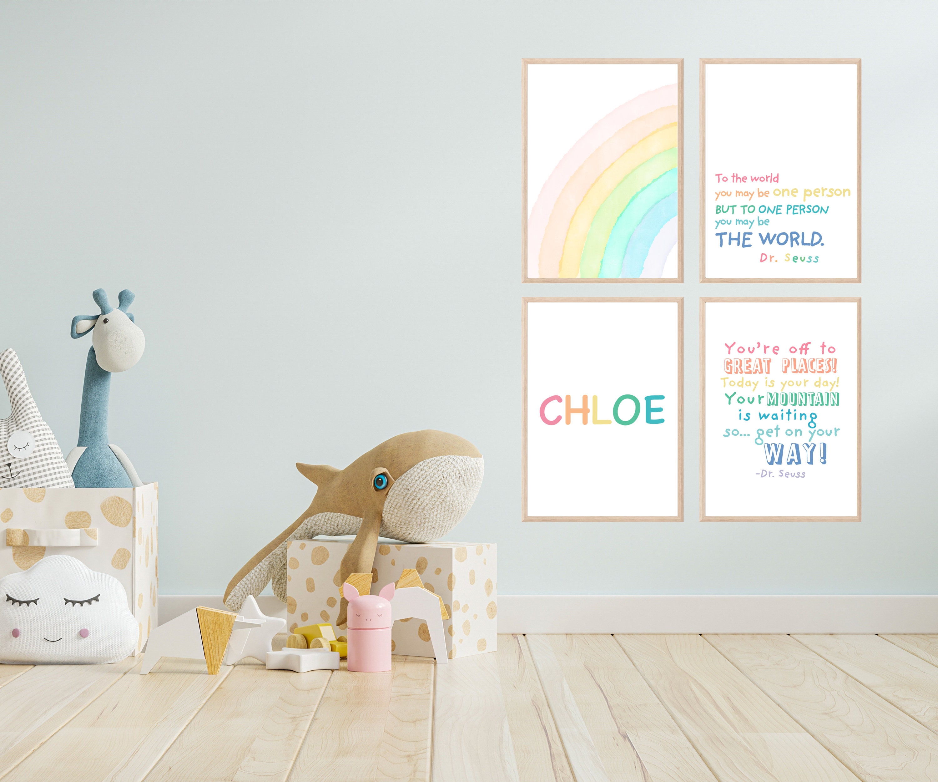 Dr. Seuss Pastel Color Rainbow Watercolor Printable Quote | Etsy