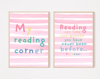 Dr Seuss Reading Poster - Etsy