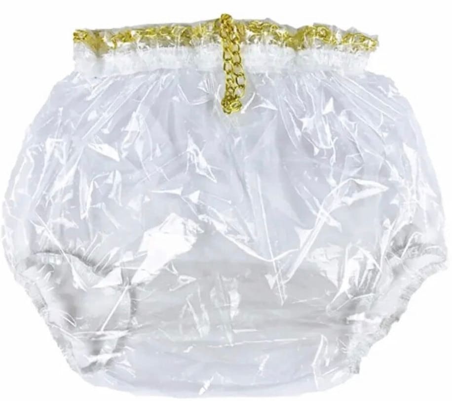 Clear / Pink Locking PVC Plastic Pants Adult Diaper Nappy Incontinence ...