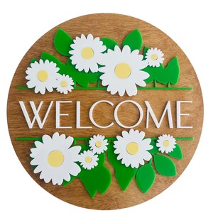 Welcome Door Sign Daisy Theme Door Hanger House Plaque Sign Pretty ...