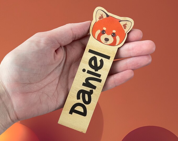 Red Panda | Personalised Red Panda Name Gift | Red Panda Bookmark | Red ...