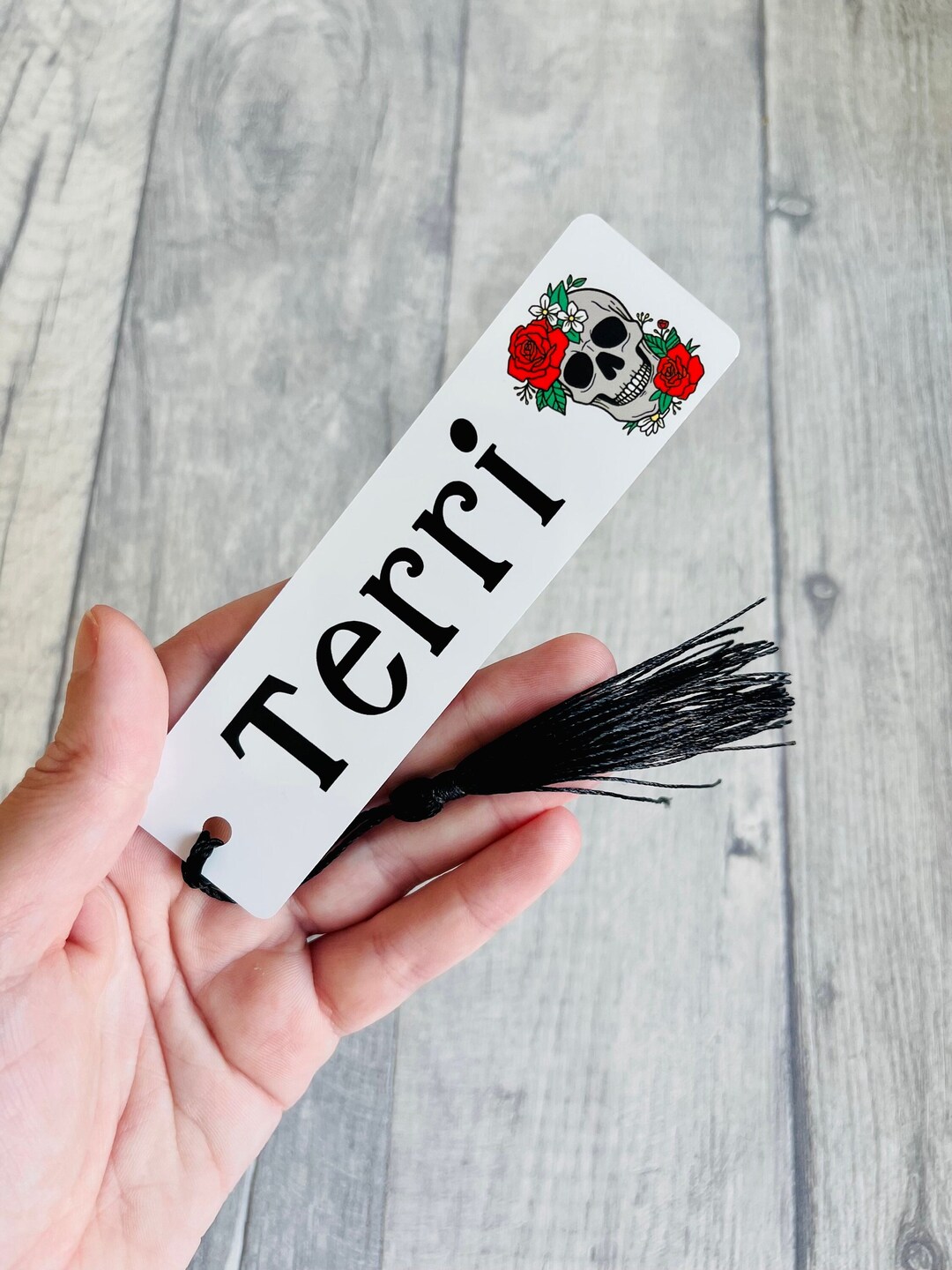Skull Personalised Name Skull Bookmark , Skull Lover Gift , Custom ...