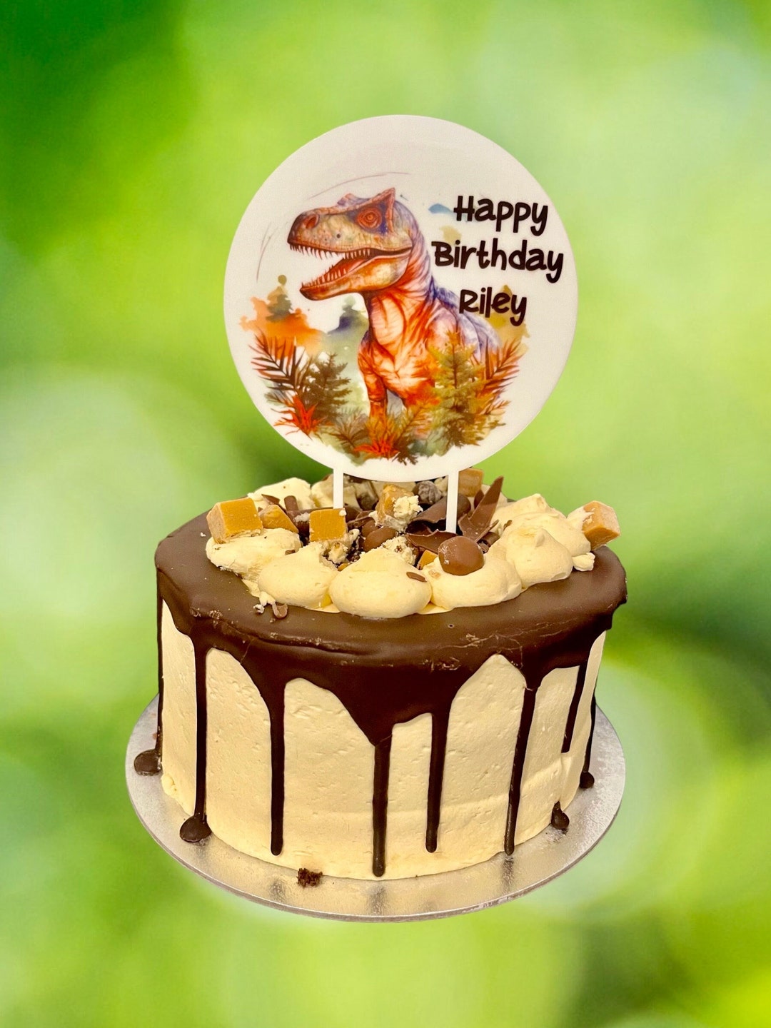 Dinosaur Cake Topper T Rex Cake Topper Personalised Dinosaur Birthday ...