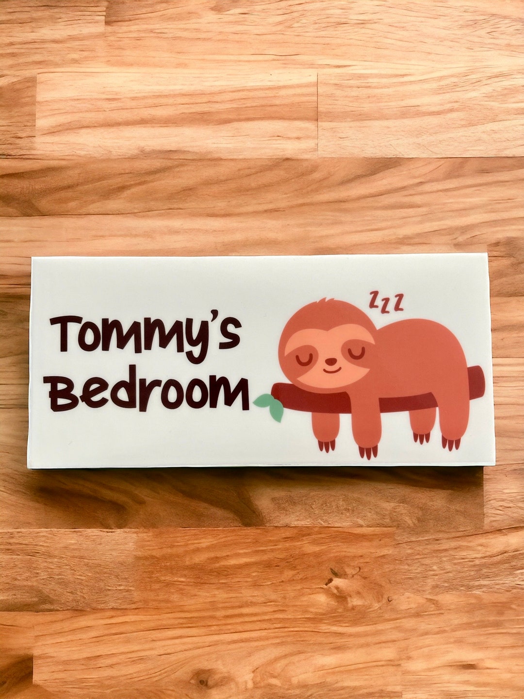 Personalised Name Sloth Gift Sloth Present Sloth Bedroom Door Sign ...
