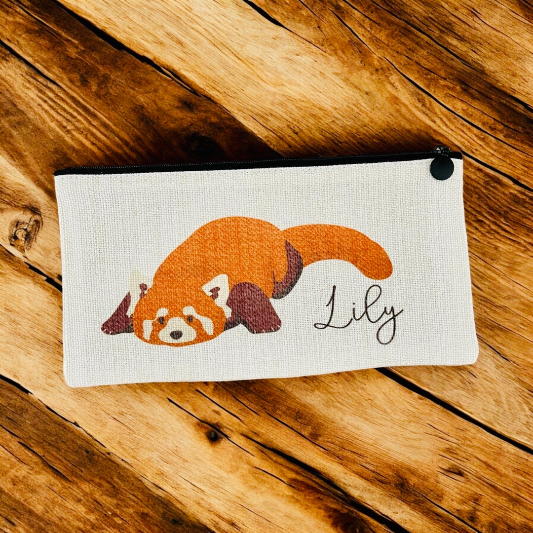 Red Panda , Pencil Case , Red Panda Personalised Name Gift , Make up ...