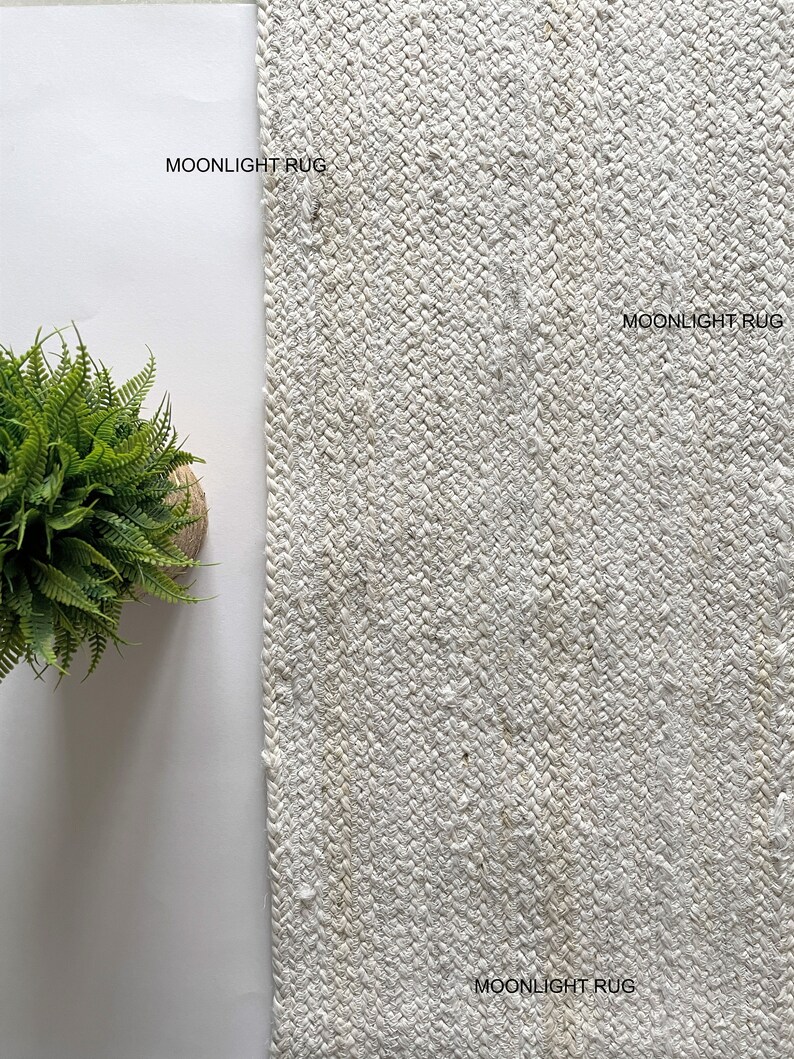 Off White Natural Handmade Jute Area Rug Solid Custom Rug - Etsy