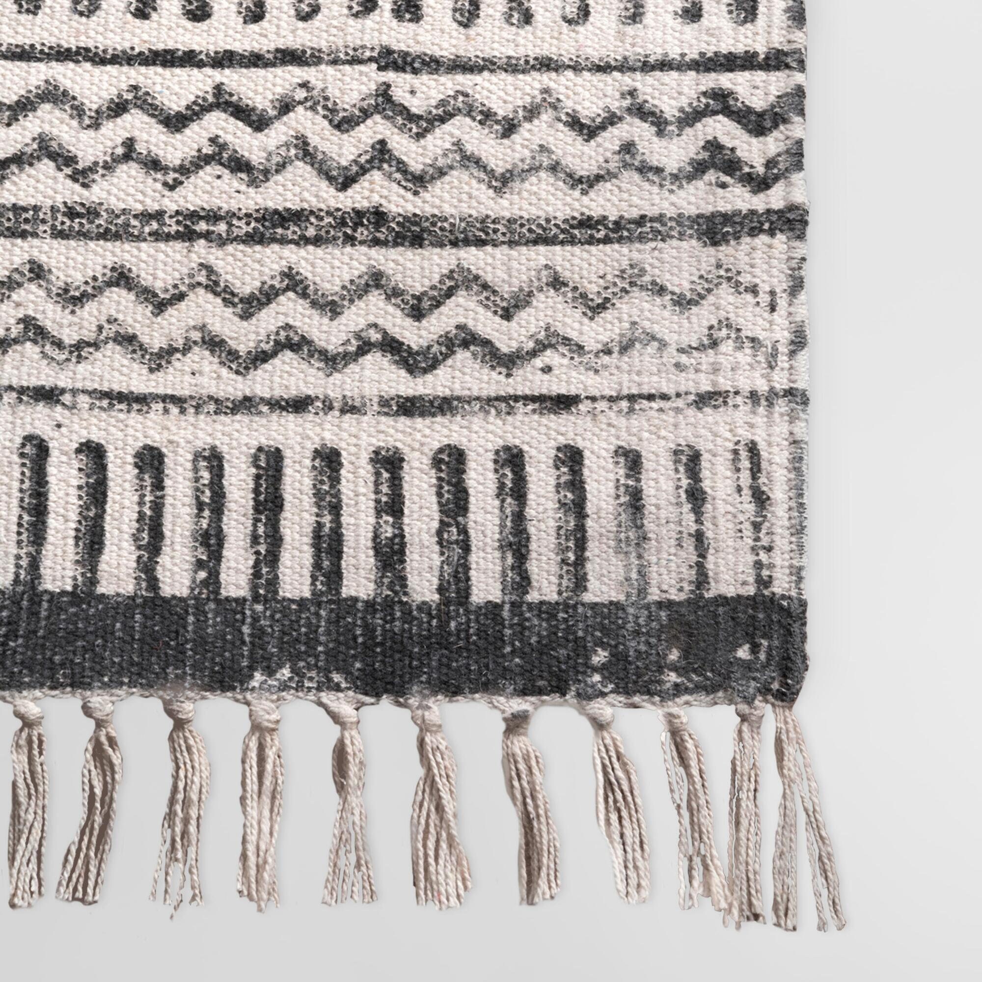 Indian Dhurrie Hand Block Printed Floor Rug Handmade Rug - Etsy