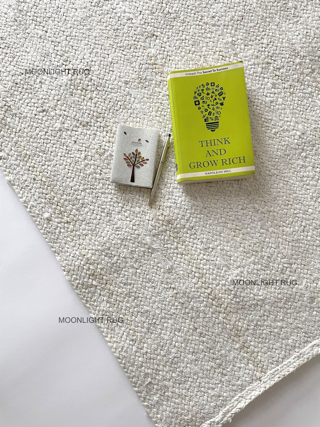 Off White Natural Handmade Jute Area Rug, Solid Custom Rug, Boho Rug ...