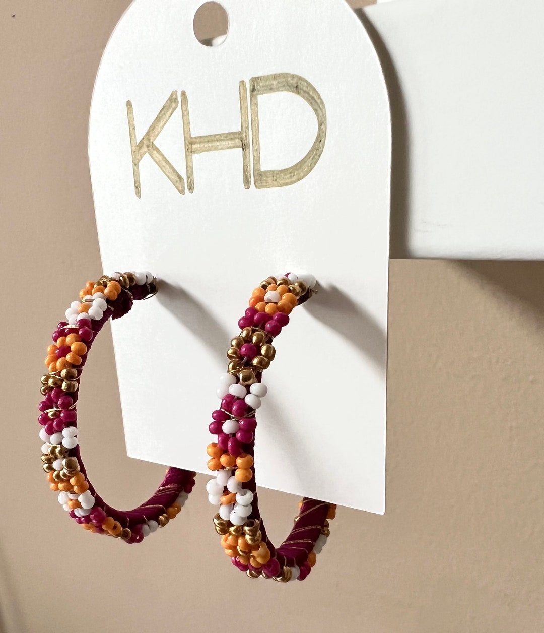 Garnet and Gold Beaded Daisy Hoops FSU GAMEDAY EARRINGS Garnet and Gold ...