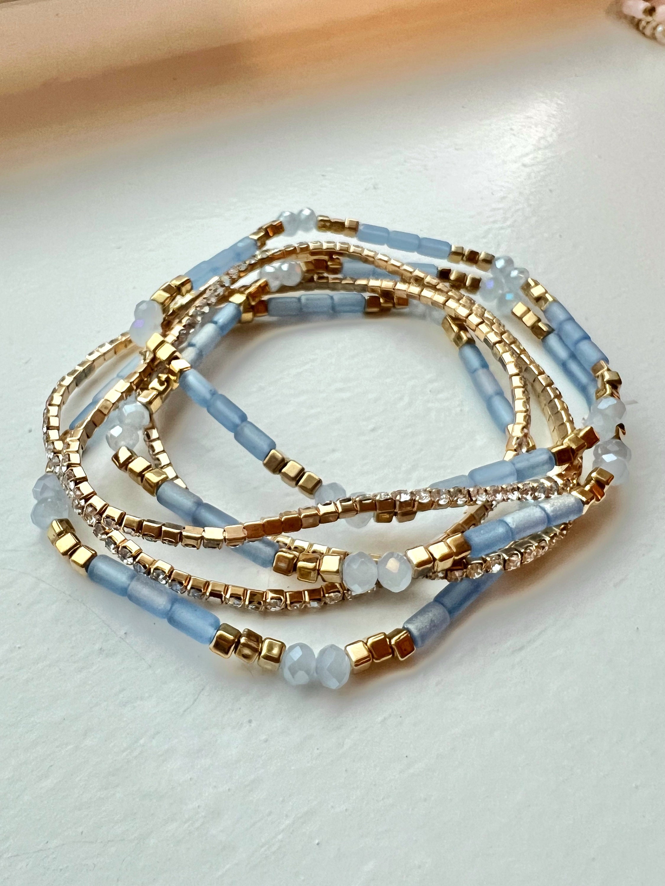 Beach Stack Bracelet Stack Seaglass Inspired Beachy Coastal Cowgirl ...