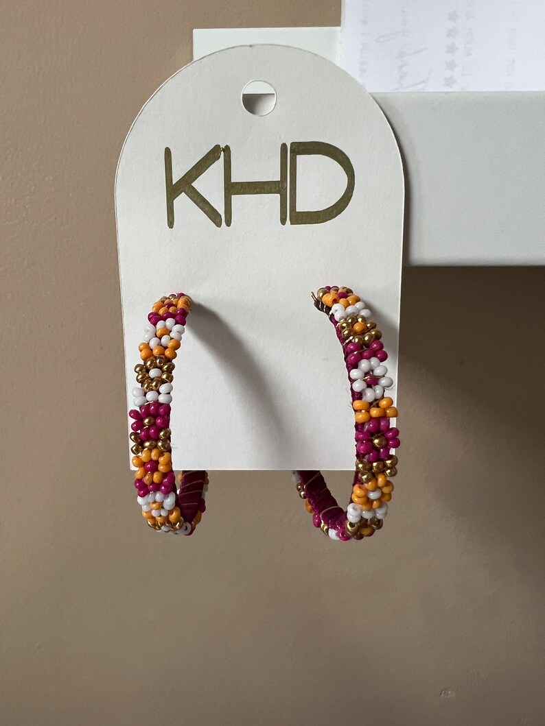 Garnet and Gold Beaded Daisy Hoops FSU GAMEDAY EARRINGS Garnet and Gold ...