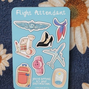 Flight Attendant Sticker Sheet| Stickersheet| Dream Job Sticker ...