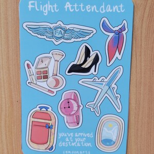 Flight Attendant Sticker Sheet| Stickersheet| Dream Job Sticker ...