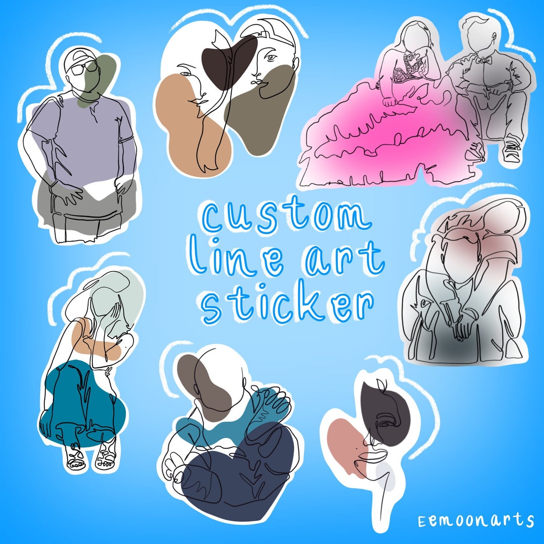 Custom Sticker| Personalize Sticker| Photo Sticker| One Line Sticker ...