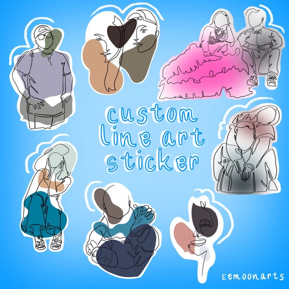 Custom Sticker Personalize Sticker Photo Sticker One Line | Etsy