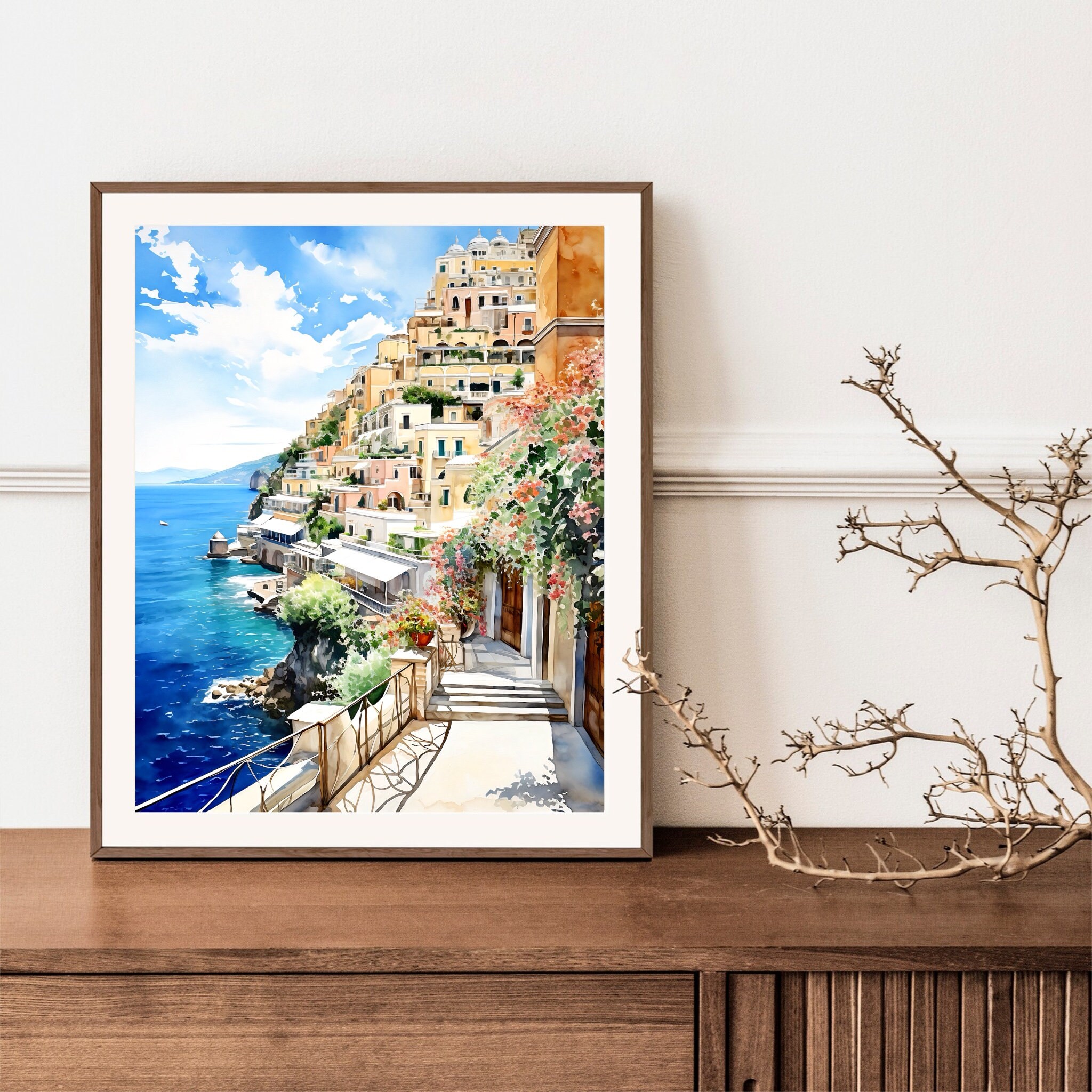 Positano Amalfi Coast, Italy Art Print, Positano Italy, Positano ...