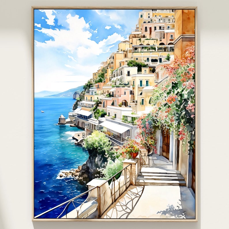 Positano Amalfi Coast, Italy Art Print, Positano Italy, Positano ...