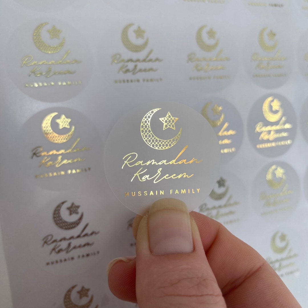 Foiled Ramadan Kareem Stickers, Personalised Eid Gift, Eid Favours ...