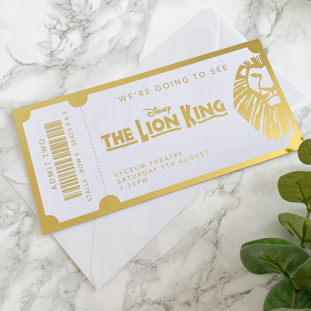 Foiled Concert Tickets, Personalised Gift Voucher, Theatre Tickets ...