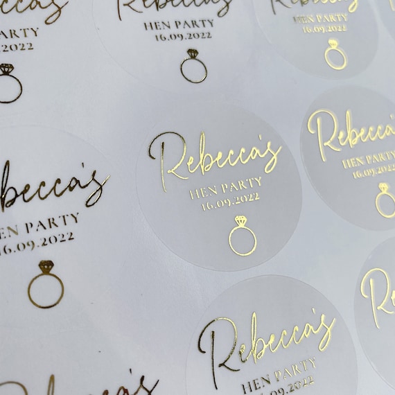 Foiled Hen Party Stickers Personalised Hen Do Stickers Hen - Etsy UK