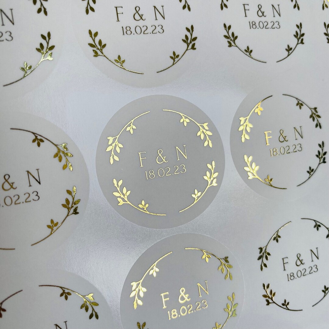 Foiled Envelope Stickers, Personalised Wedding Stickers, Envelope Seals ...