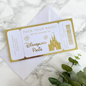 Foiled Surprise Holiday Tickets, Personalised Holiday Voucher, Weekend ...