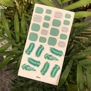 Palm Tree Toes Nail Wrap Sticker Summer Vibe Glitter - Etsy