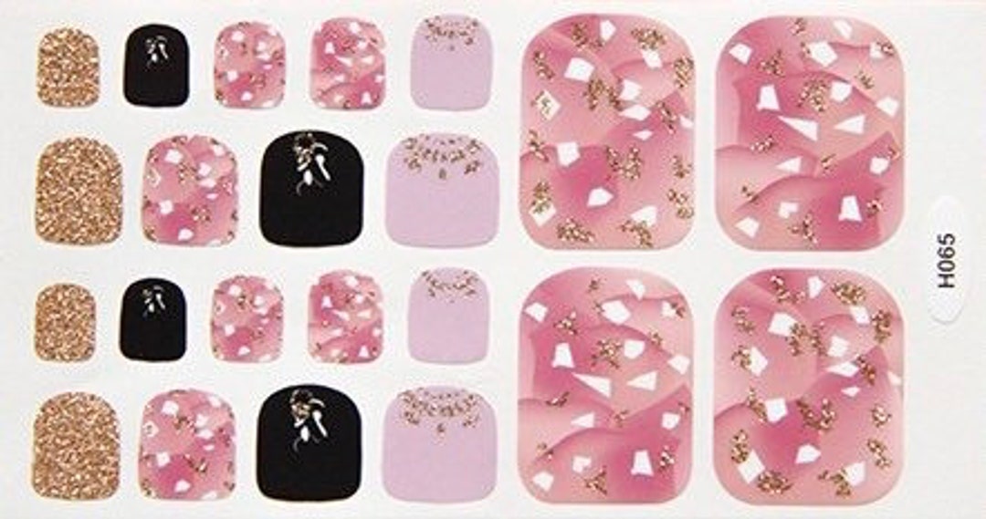 Pink Glitter Toe Nail Wrap Sticker | Party Nail | Abstract Art | Gem ...