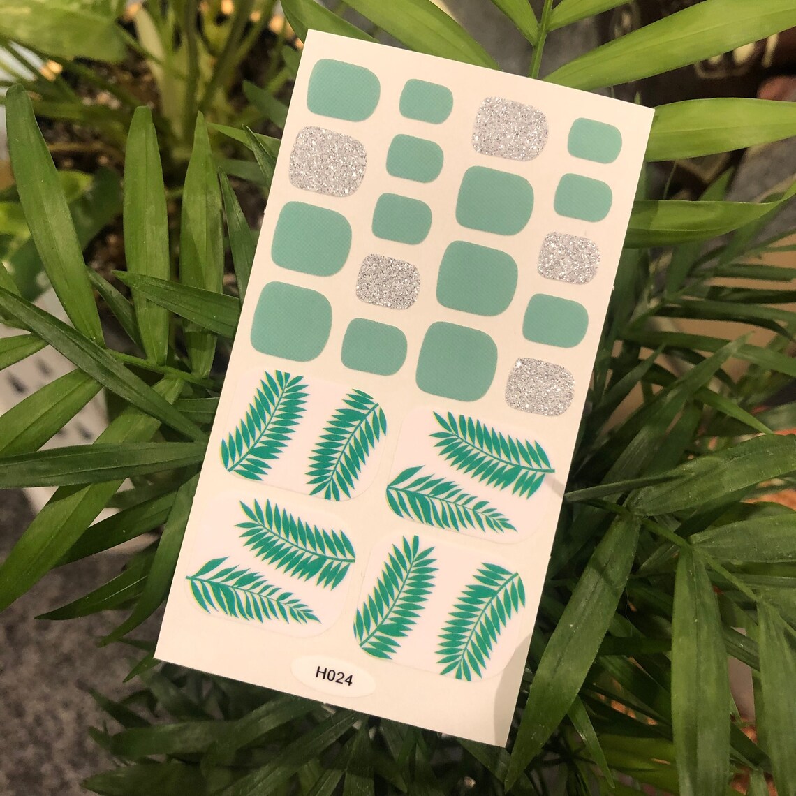 Palm Tree Toes Nail Wrap Sticker Summer Vibe Glitter - Etsy