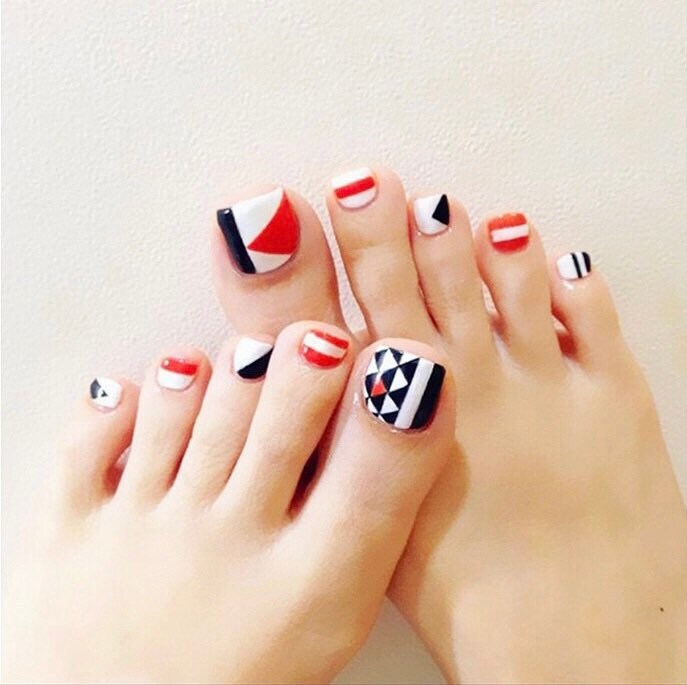 Geometrical Nail Design Grid Stripes Toe Nail Wrap Sticker | Abstract ...