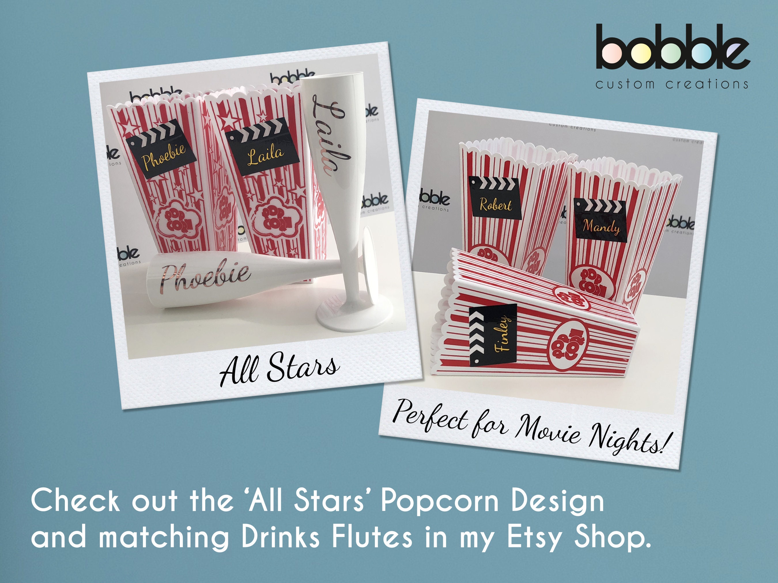 Personalised Popcorn Box Movie Night Sleepover Film | Etsy