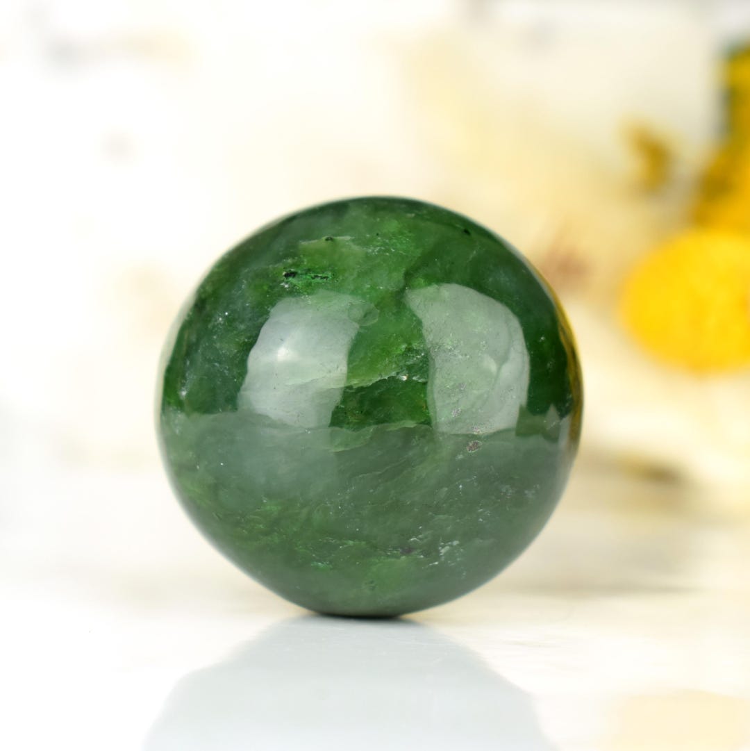 Nephrite Jade Sphere 48mm - Natural Crystal Ball, Genuine Jade, Unique ...