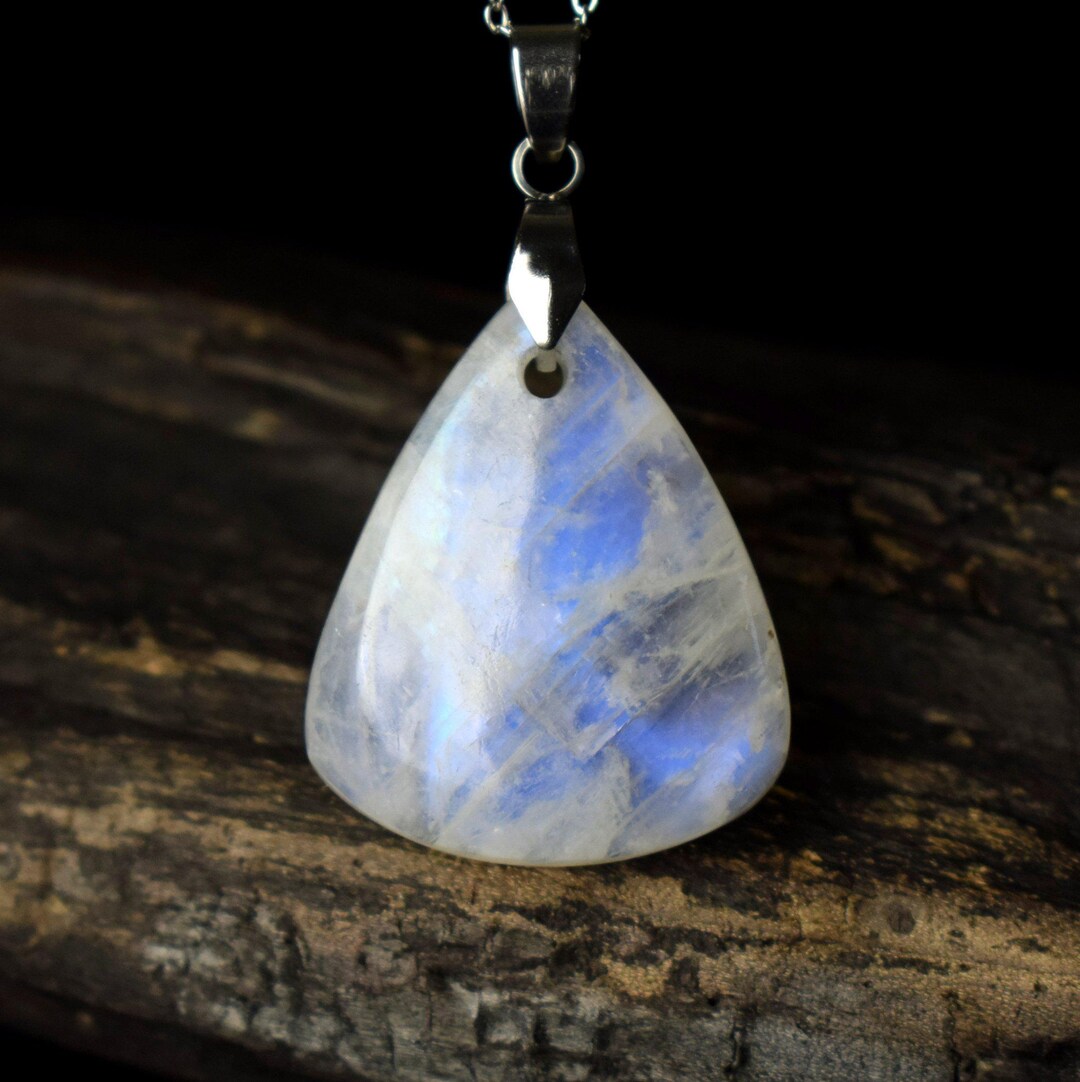 42 Carat White Labradorite Peristerite Pendant - Unique Natural Stone ...