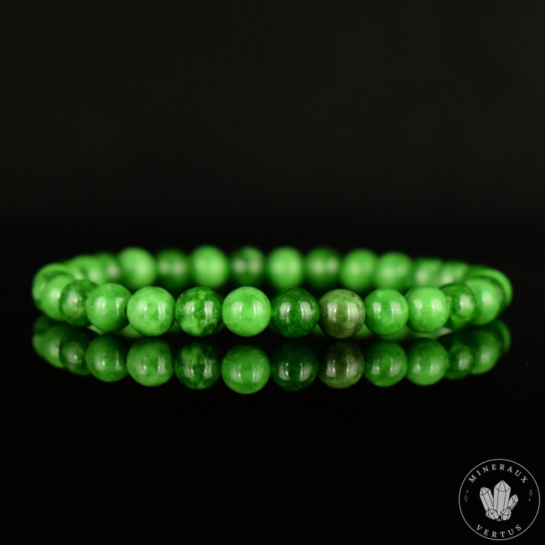 Natural Sit-sit Maw Jade Bracelet With 6mm Beads, Genuine Kosmochlor ...