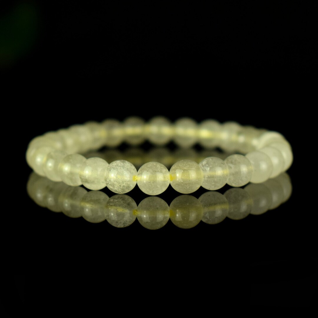 Rare Bracelet Tektite dorée Verre du désert de Libye perles 7mm rondes ...